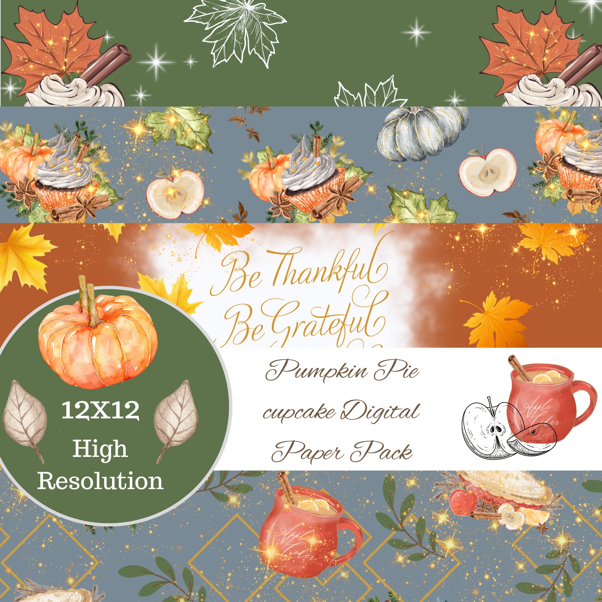 Fall Digital Paper, Fall Backgrounds, Scrap Book Paper, Autumn ...