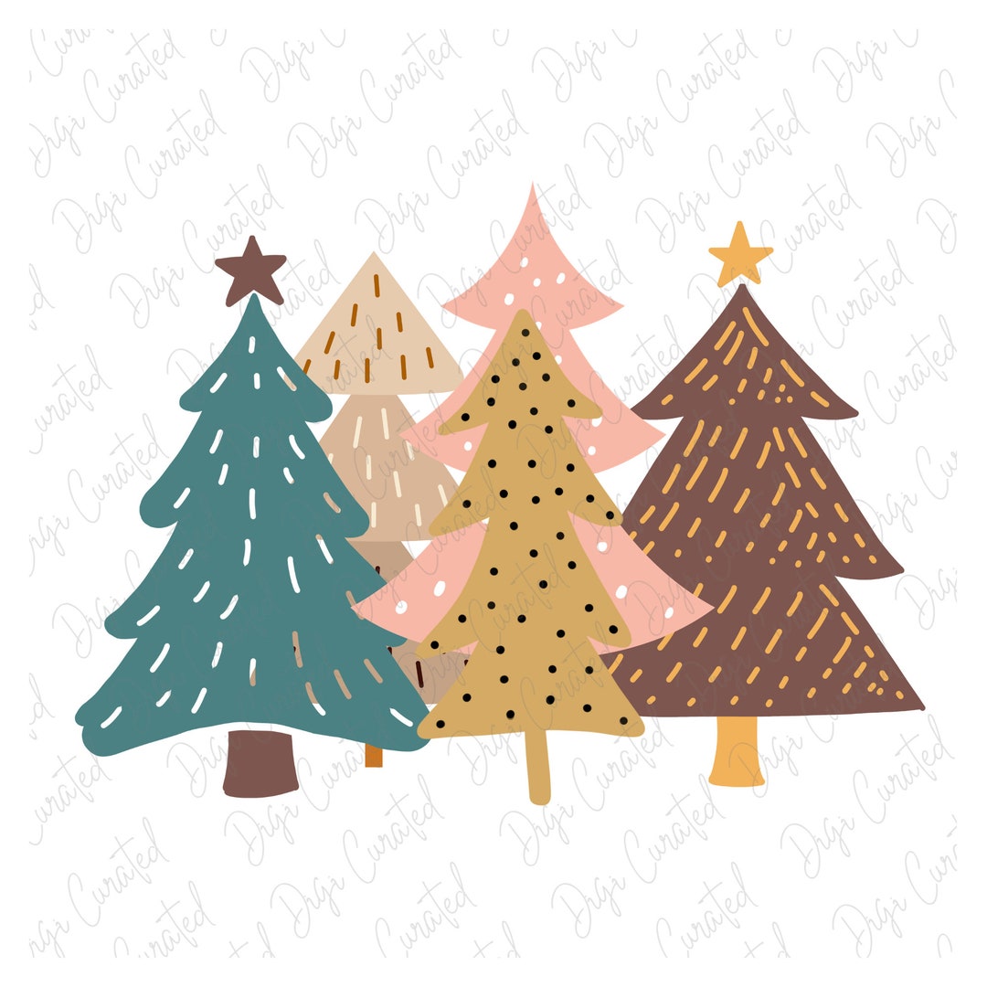 Neutral Christmas Trees PNG, Digital Prints, Christmas Sublimation ...
