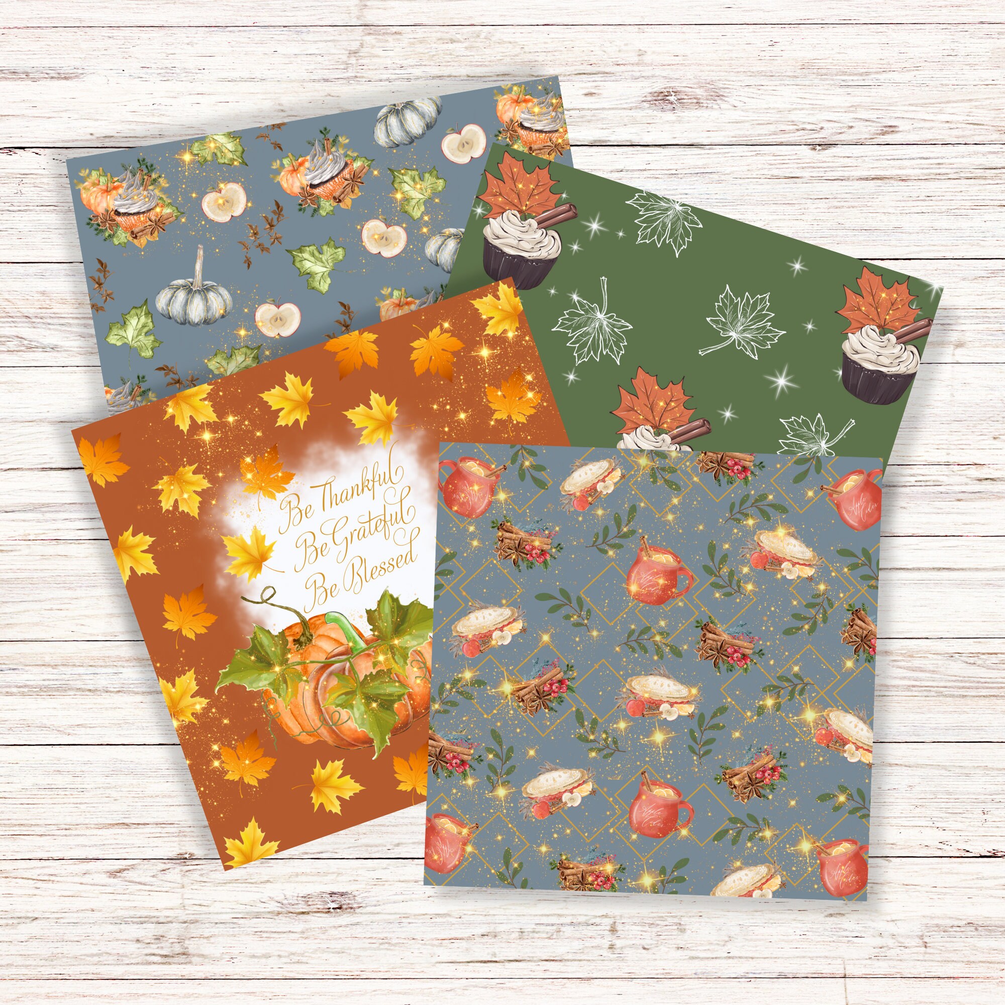 Fall Digital Paper, Fall Backgrounds, Scrap Book Paper, Autumn ...