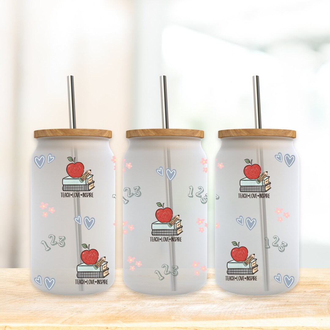 Teacher Inspire Glass Can Libby Wrap, Teacher Libby Wrap, Teacher ...