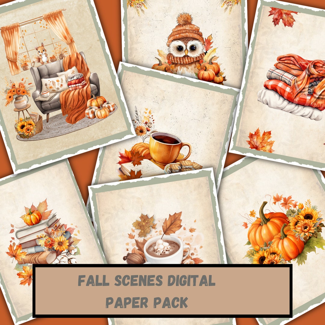 Fall Printable Journal Pages, Fall Junk Journal Pages, Fall Scrap Book ...