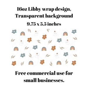 Boho Cute Ghost Libby Cup Wrap, 16oz Glass Can, PNG, Libby Glass Wrap ...