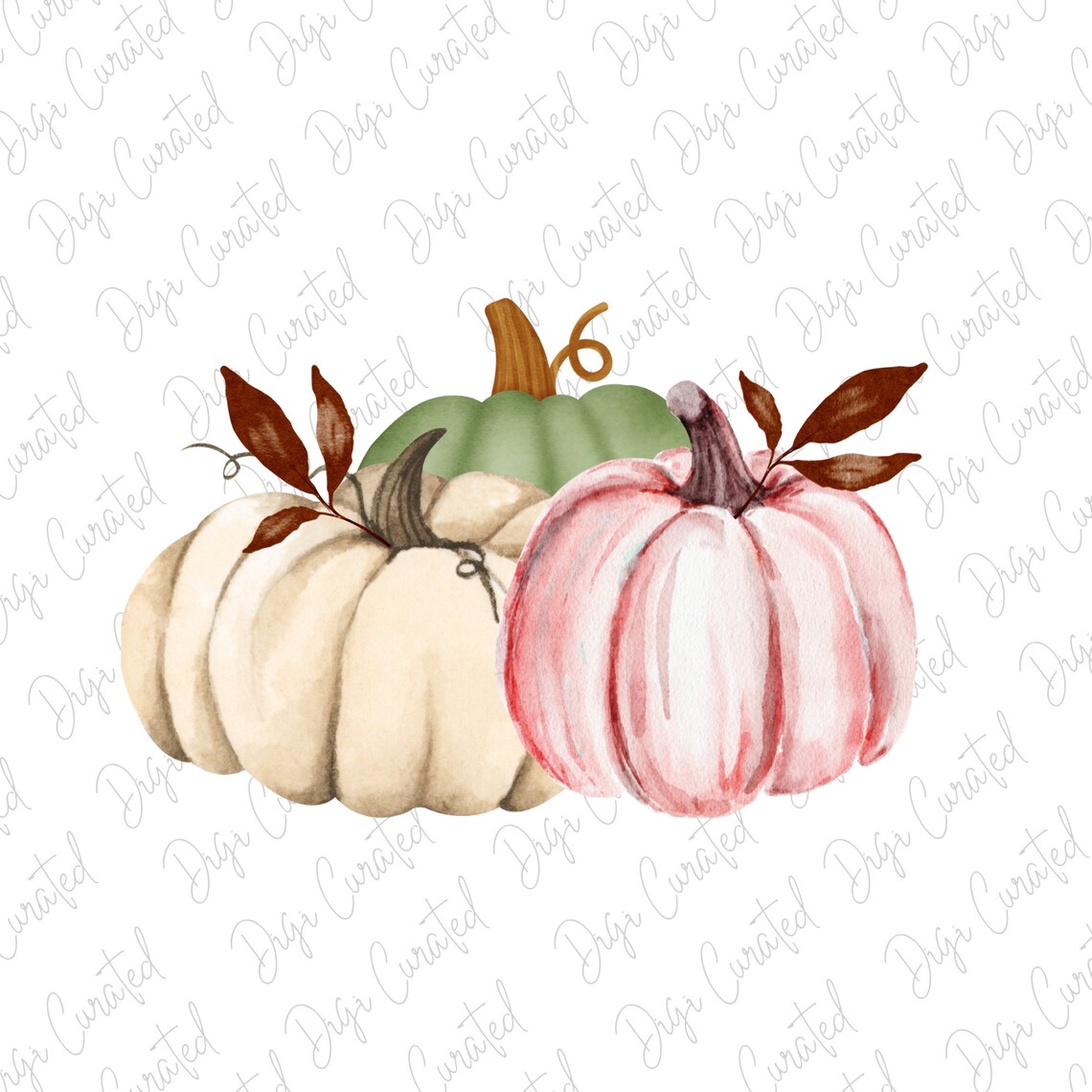Pumpkin Clip Art, Fall Clip Art PNG, Digital Download, Fall Watercolor ...