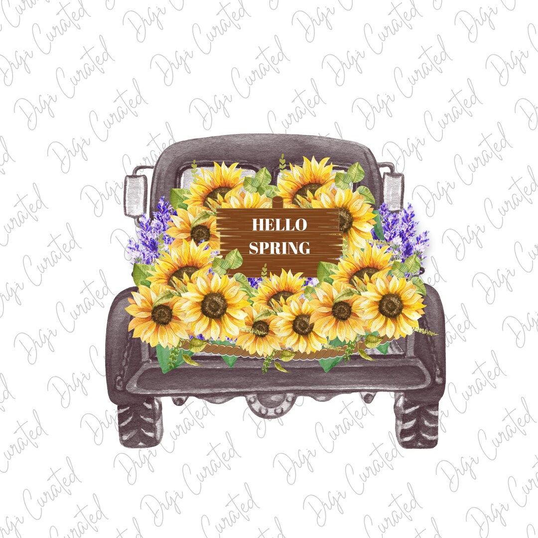 Sunflower Truck PNG, Farm Truck Digital Download, - Etsy