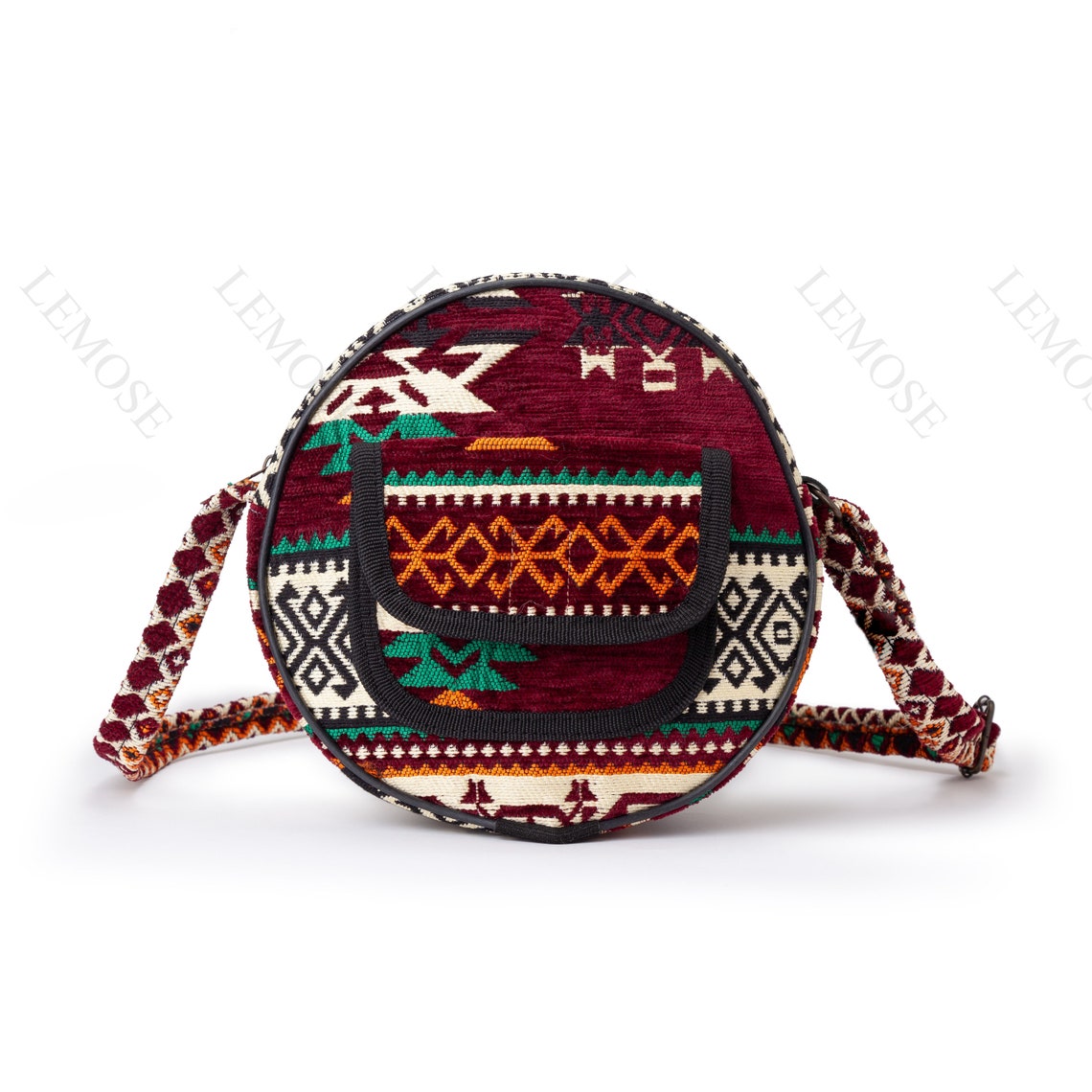 Round Crossbody Bag for Women Ethnic Embroidered Bag Turkish - Etsy
