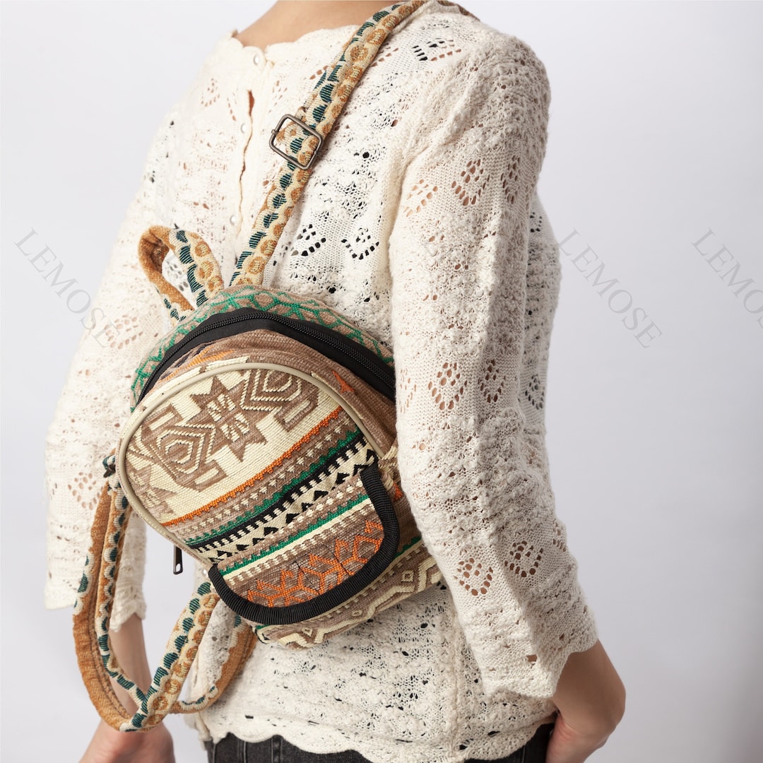 Mini Embriodered Backpack for Women, Small Boho-hippie Backpack Purse ...