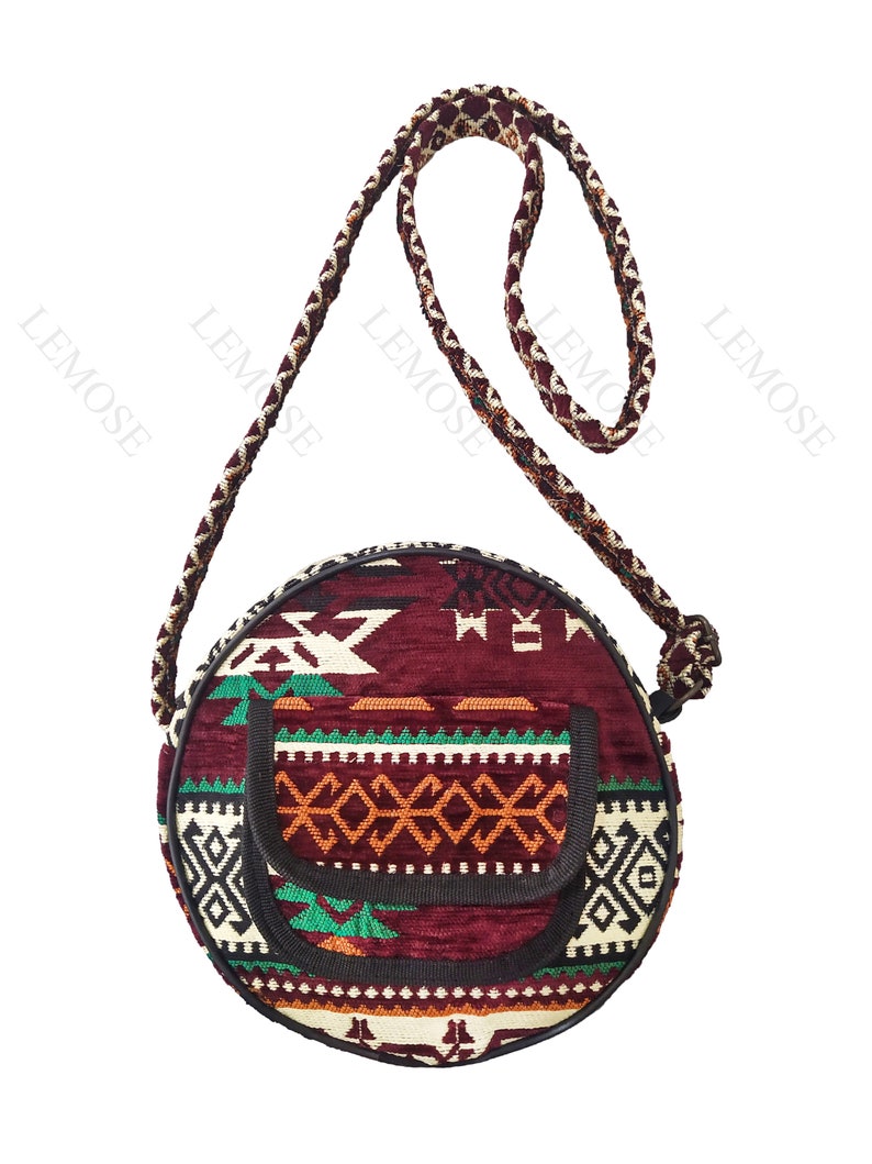 Round Crossbody Bag for Women Ethnic Embroidered Bag Turkish - Etsy