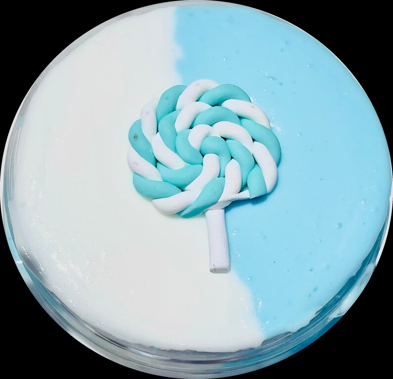 Peppermint Swirl With Blue and White Fluffy Butter Slime - Etsy