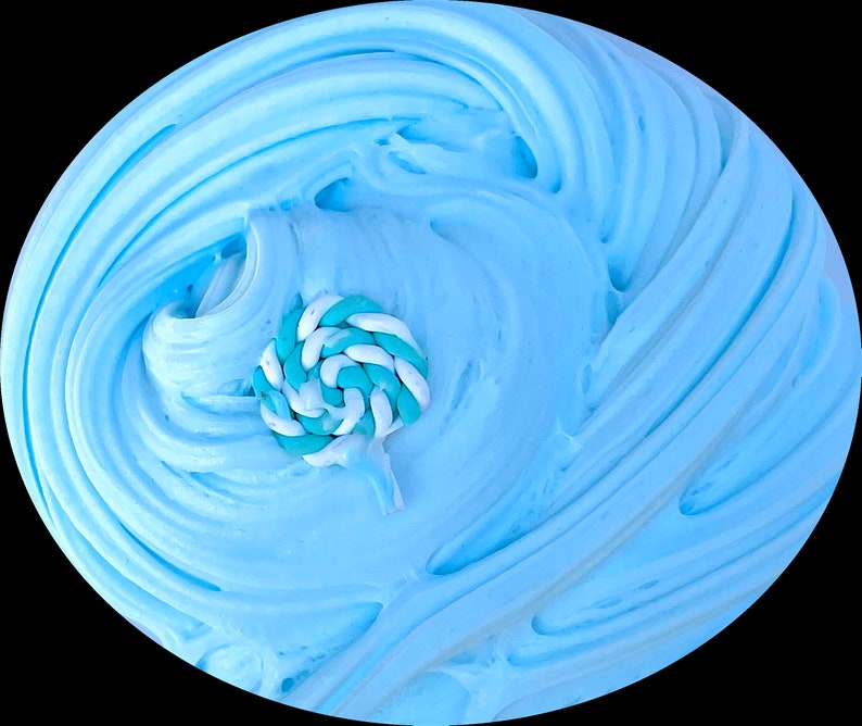 Peppermint Swirl With Blue and White Fluffy Butter Slime - Etsy