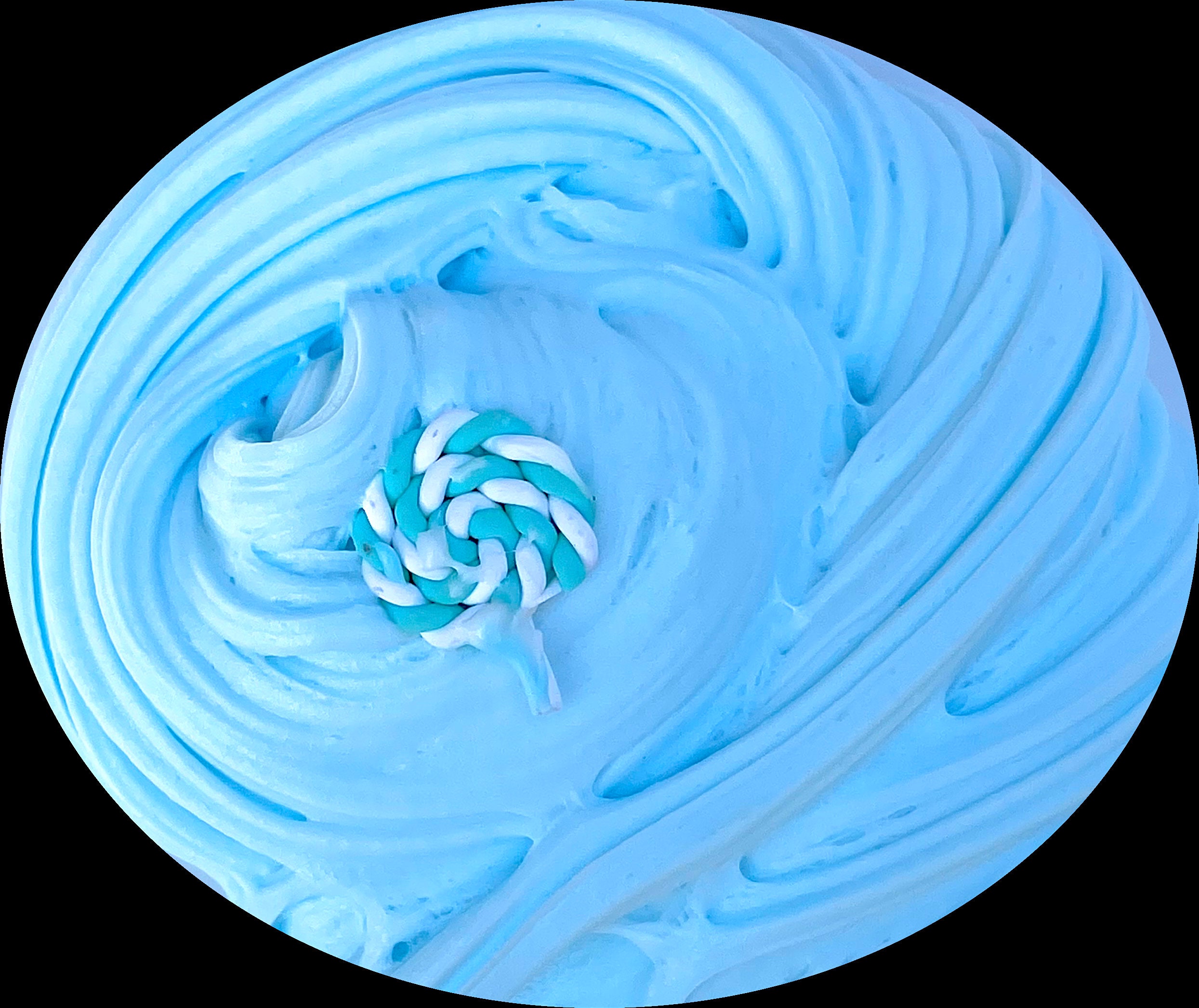 Peppermint Swirl With Blue and White Fluffy Butter Slime - Etsy