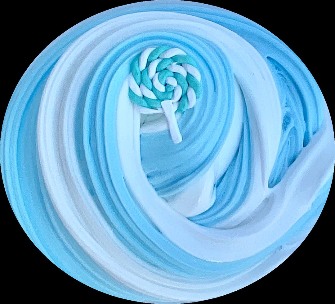 Peppermint Swirl With Blue and White Fluffy Butter Slime - Etsy