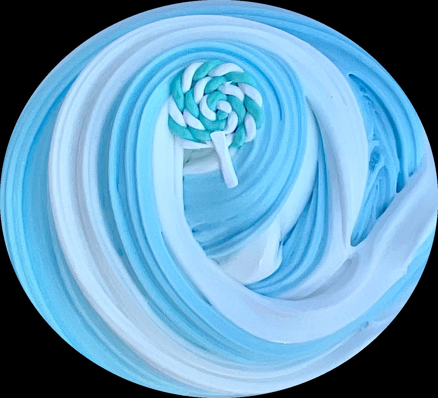 Peppermint Swirl With Blue and White Fluffy Butter Slime - Etsy