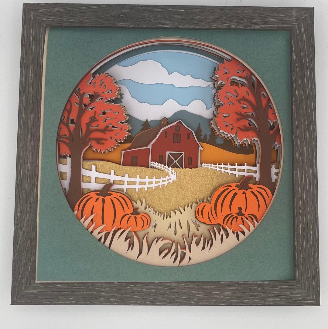 Red Barn Fall Scene - Etsy