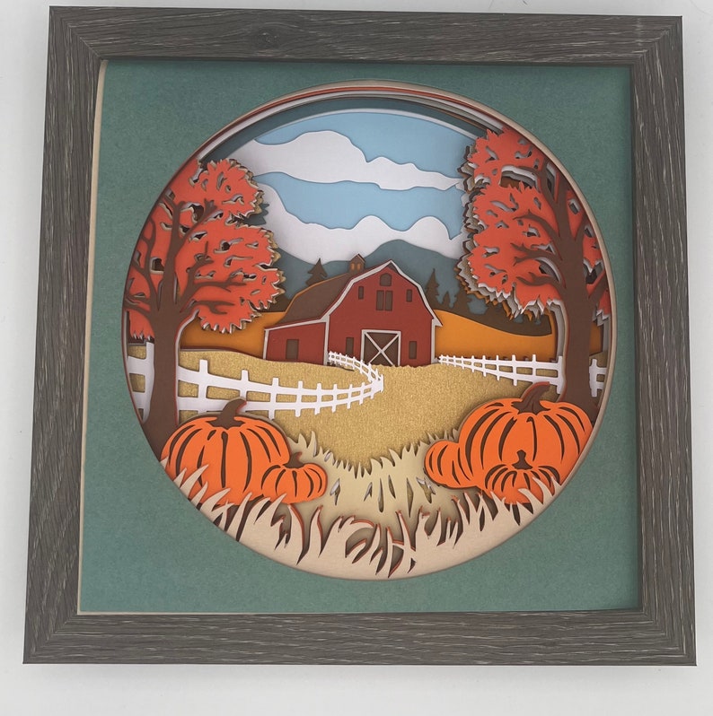Red Barn Fall Scene - Etsy