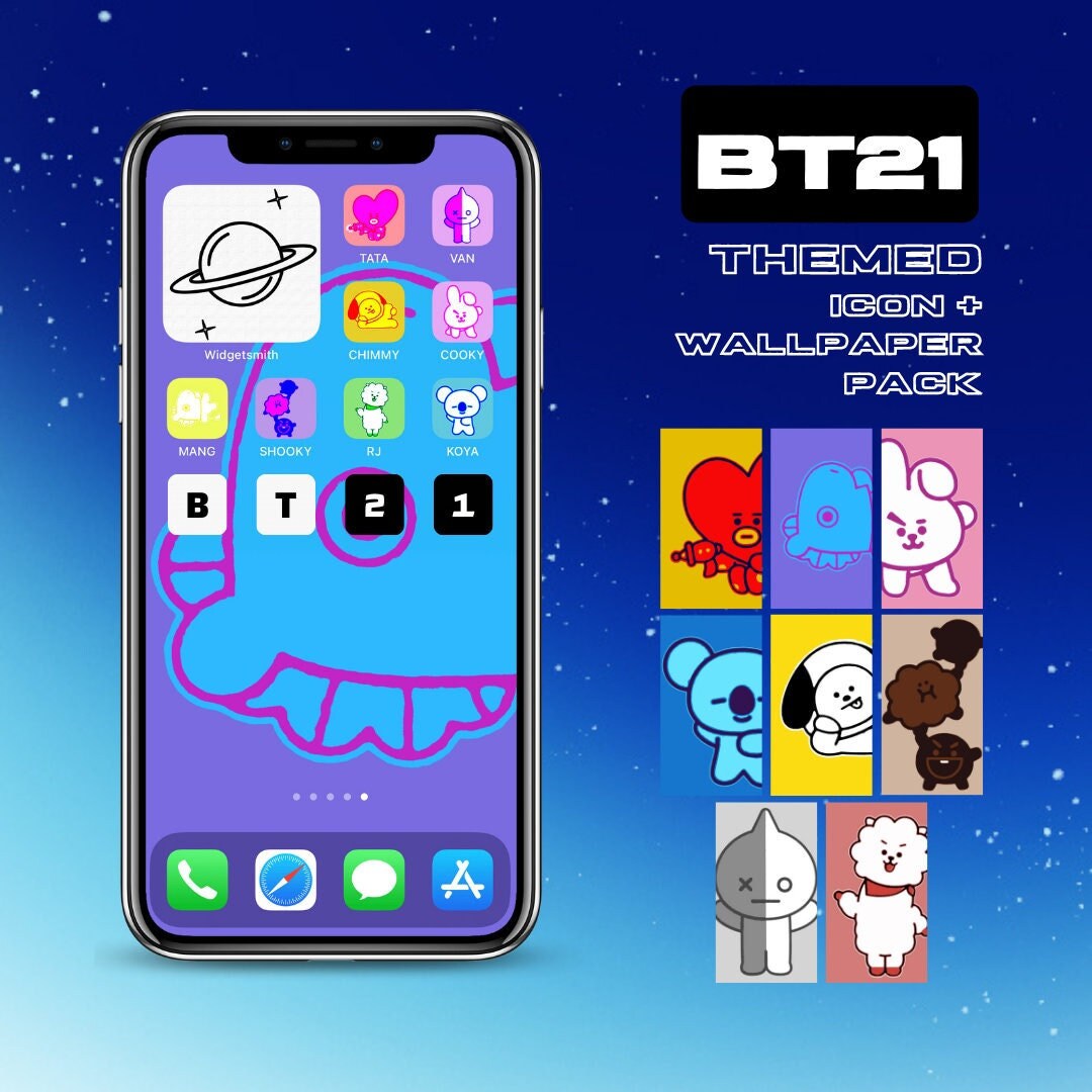 BT21 Icon Pack BT21 Wallpaper Pack 13 Icons IOS 8 - Etsy