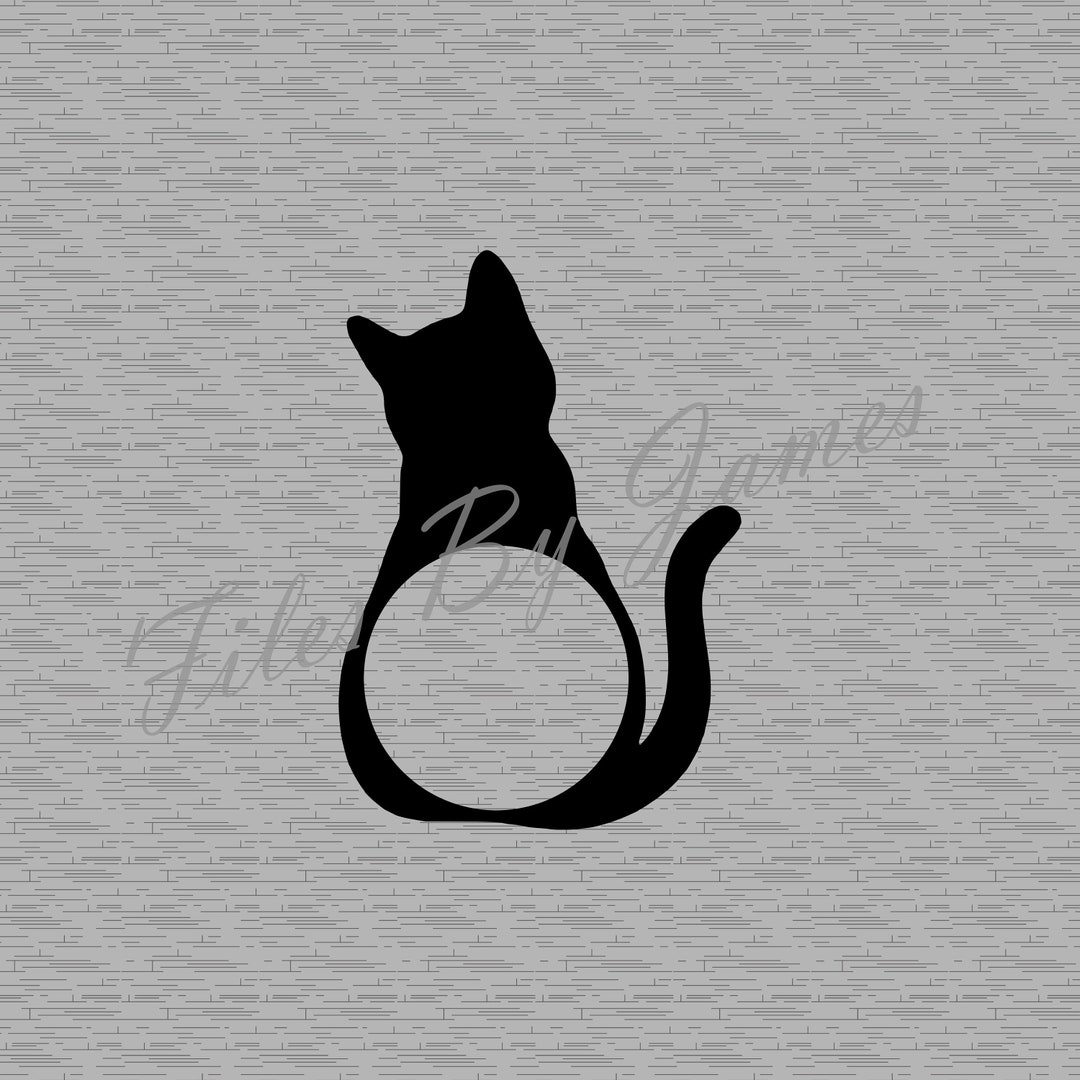 Cat Monogram Frame Halloween Cat Black Cat Initials Design Cricut ...