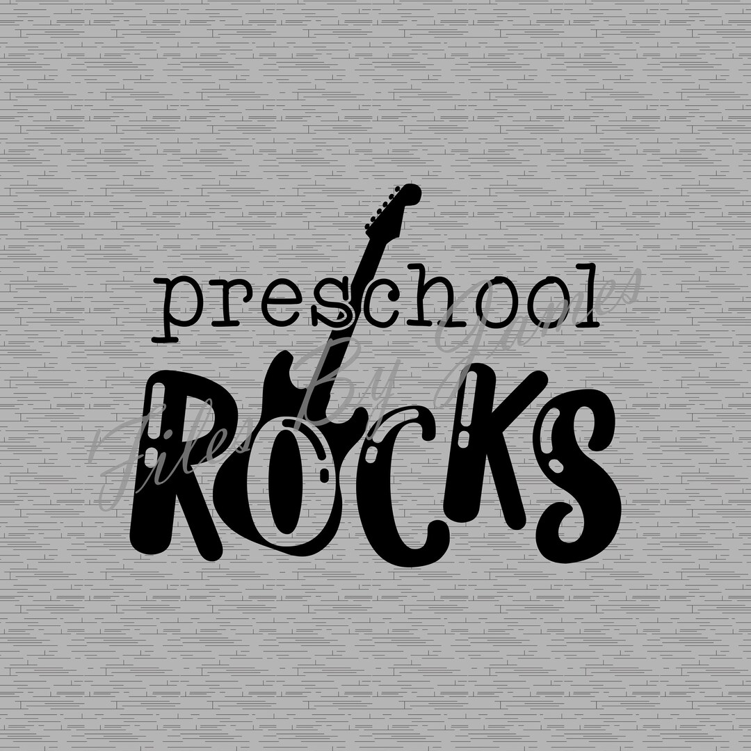 Preschool Rocks Guitar Shirt Design Prek Pre-k Pre-school SVG ...