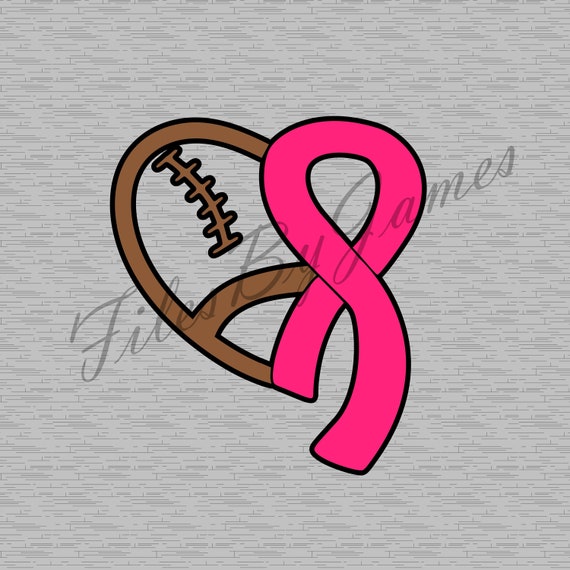Football Cancer Ribbon Breast Cancer Awareness Football Player - Etsy