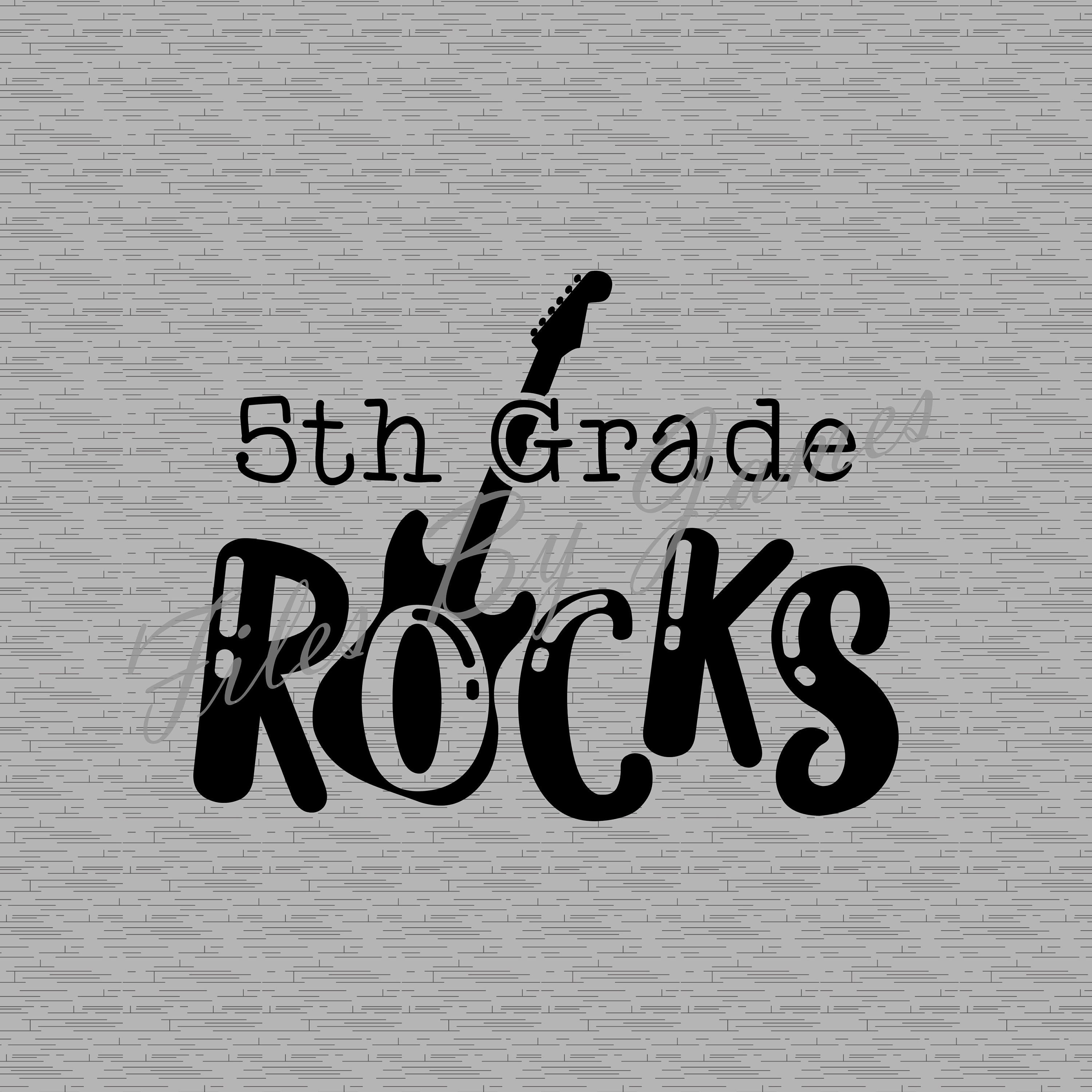 5th Grade Rocks Guitar Shirt Design Fifth Grade Grader SVG Elementary ...