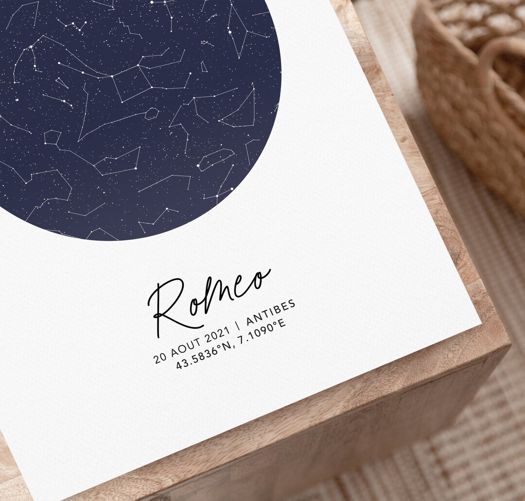 Personalized Sky Map in PDF Format, Personalized Star Poster, Birth ...