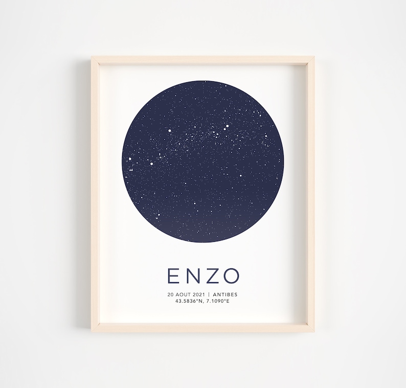 Personalized Sky Map in PDF Format, Digital Night Sky Poster Ready to ...