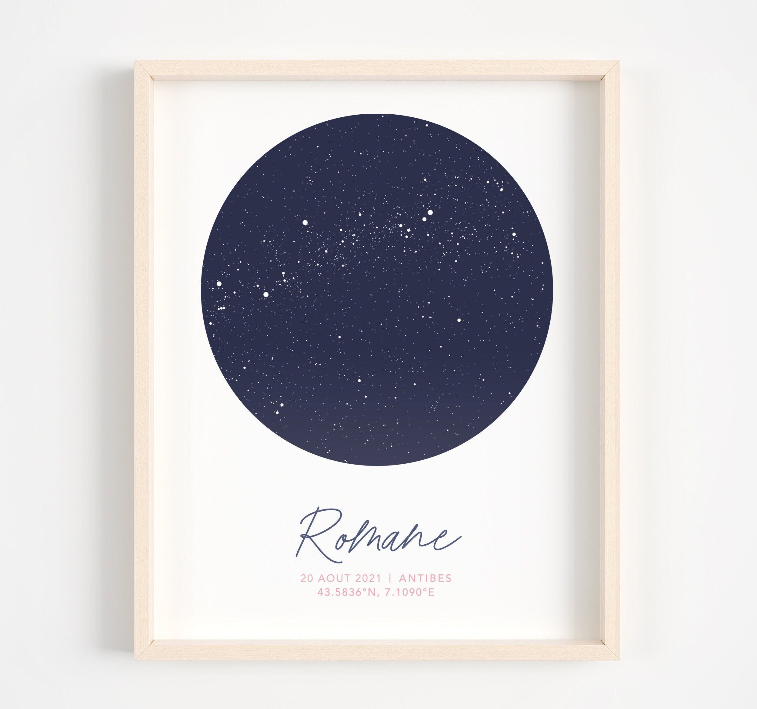 Digital Starry Sky Map, Personalized Children's Sky Map Poster, Star ...