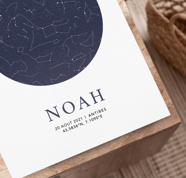 Personalized Sky Map Poster in PDF Format, Astronomy Map, Digital Child ...