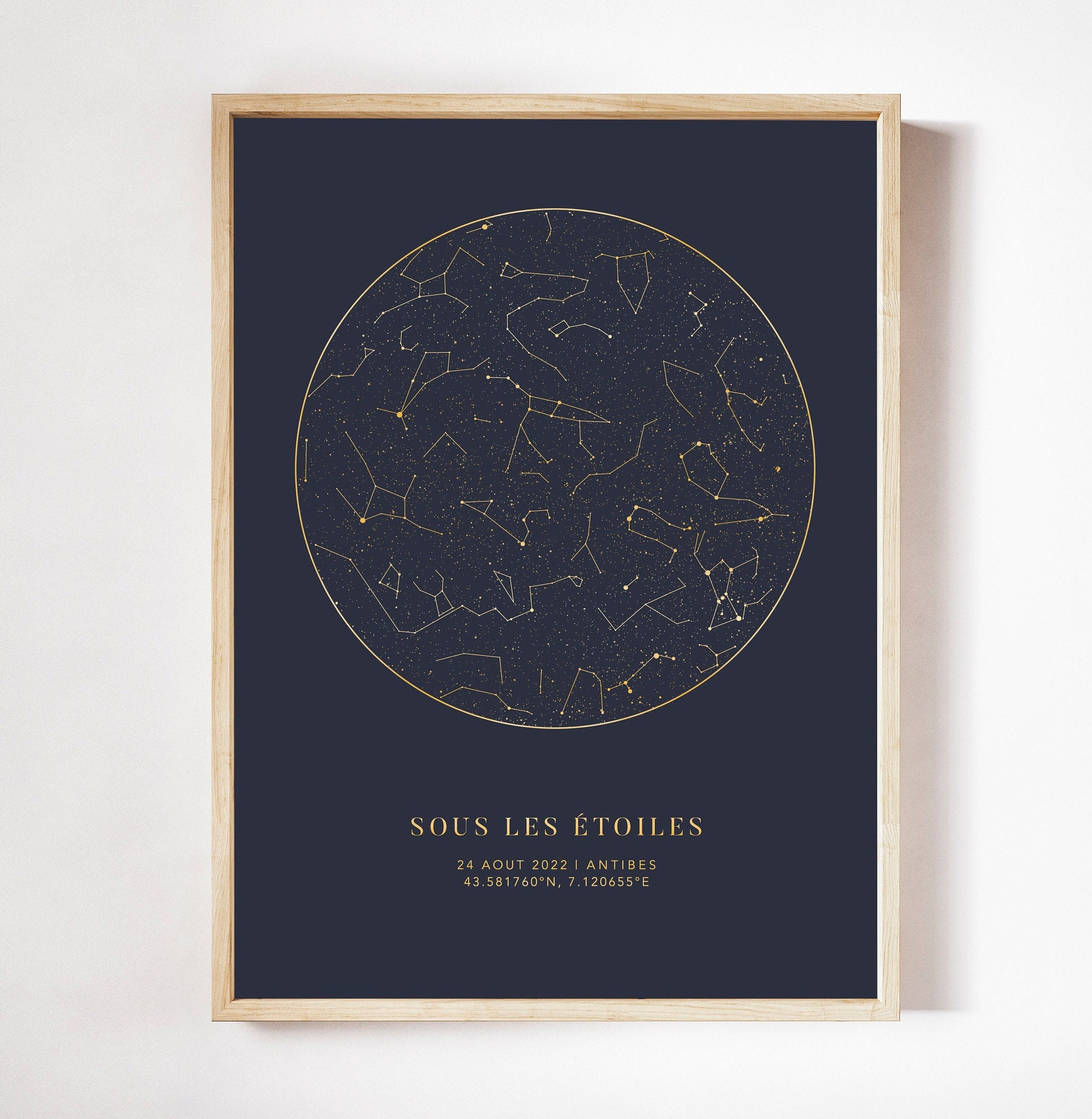 Carte Étoile Personnalisée Carte du Ciel Étoilé Affiche - Etsy France