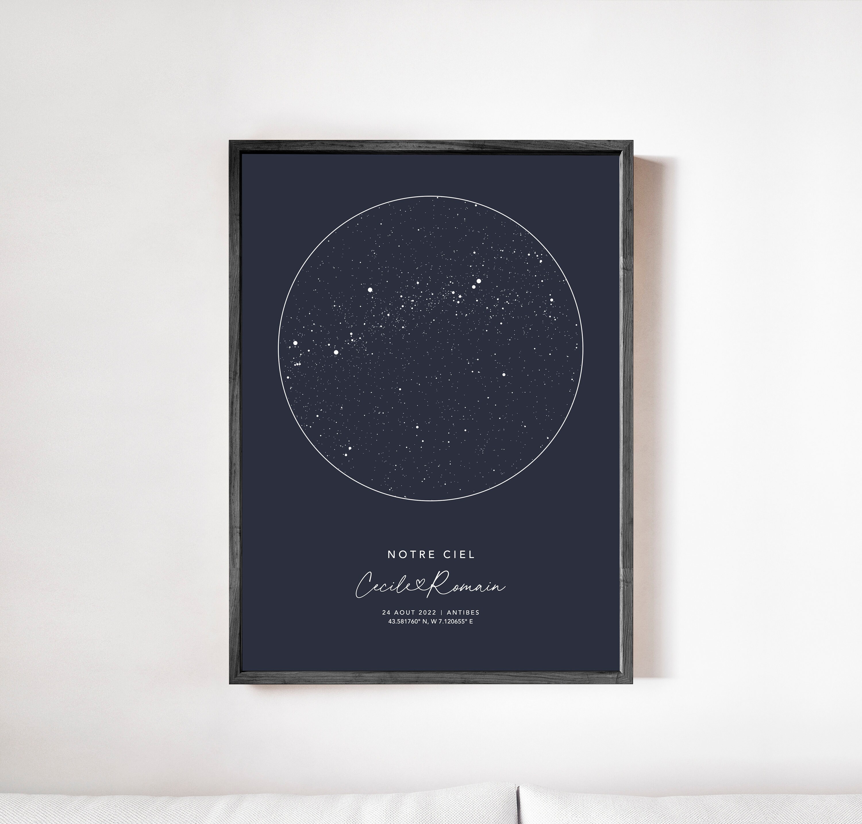 Personalized Sky Map Poster in PDF, Digital Starry Meeting Day Sky Map ...