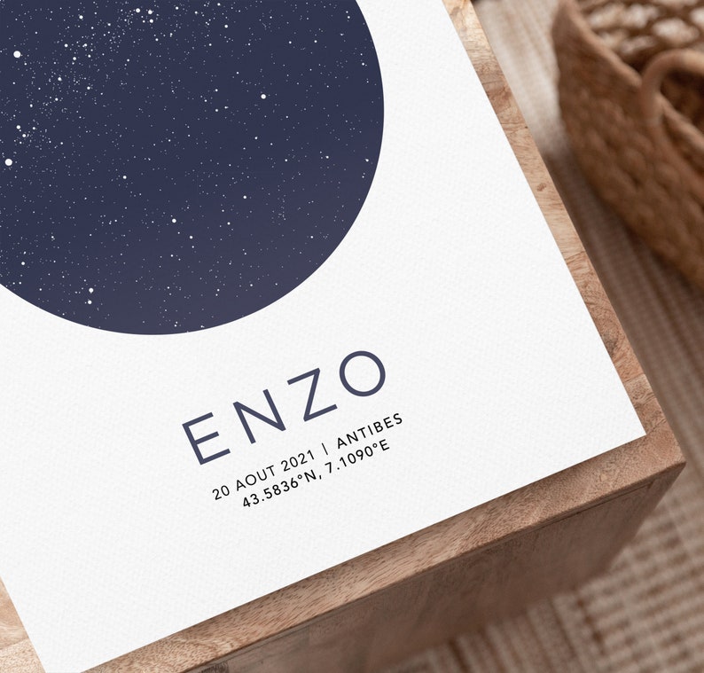 Starry Sky Map in PDF Format, Star Map in French, Personalized Night ...