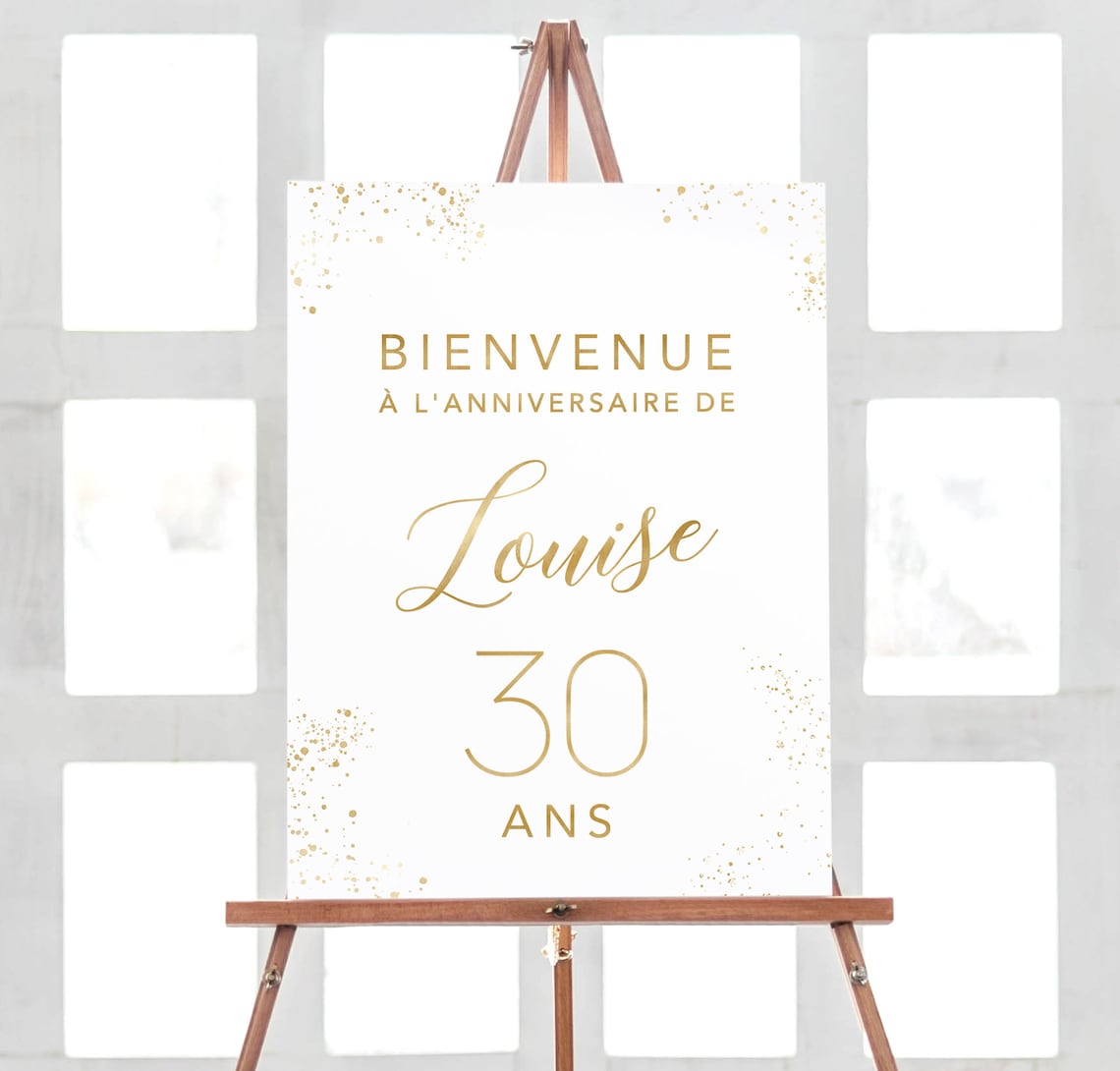 Bienvenue Anniversaire Personnalisé en Aquarelle Affiche à - Etsy France