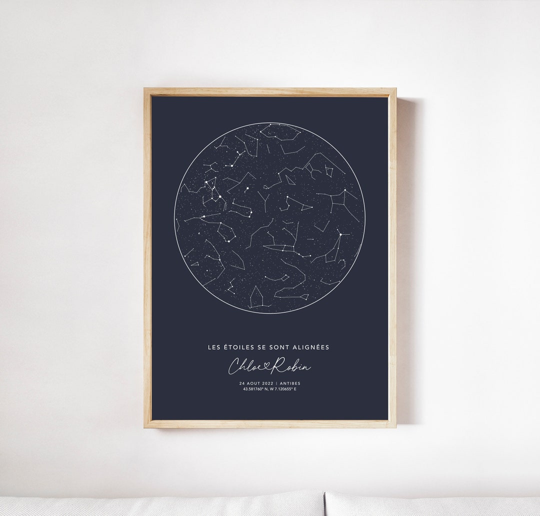 Digital Starry Sky Map, Personalized Sky Map in PDF Format, Star Map in ...