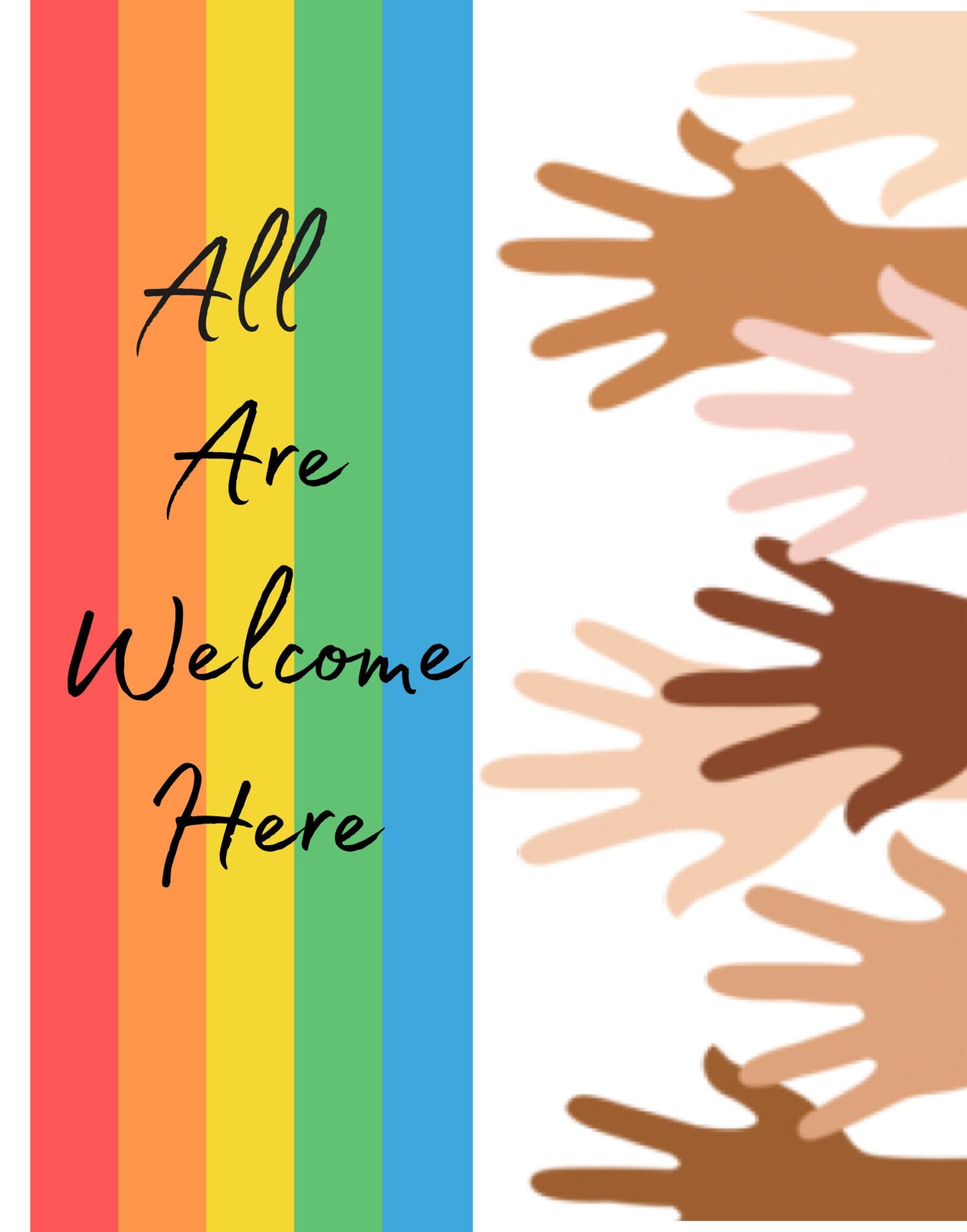 All Are Welcome_Hands_Digital Download | Etsy