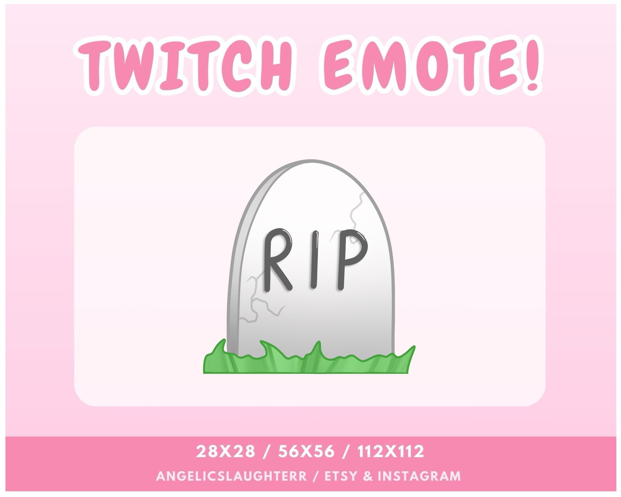 Rip Gravestone Grave Twitch Emote Streamer Emotes Cute Emotes Grey ...