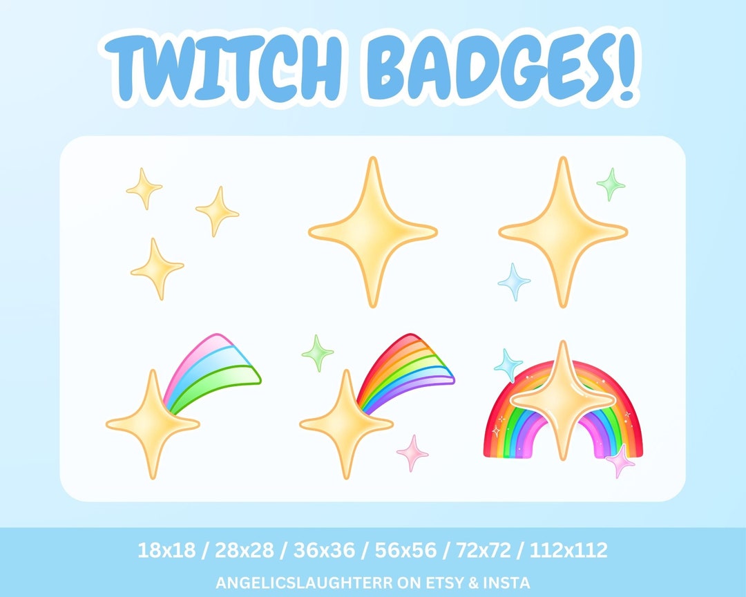 Rainbow Star Celestial Twitch Sub Badge Channel Points Emotes Streamer ...