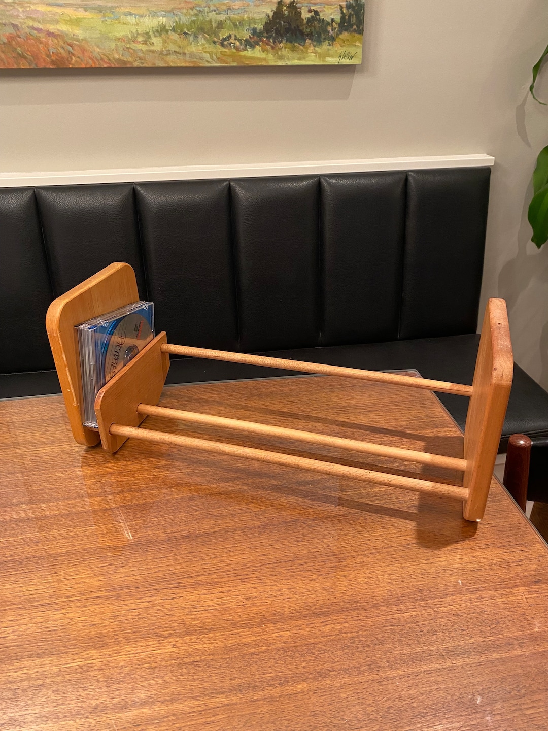 Vintage Napa Valley Box Company 36 CD Wood Storage Holder Wall Rack ...