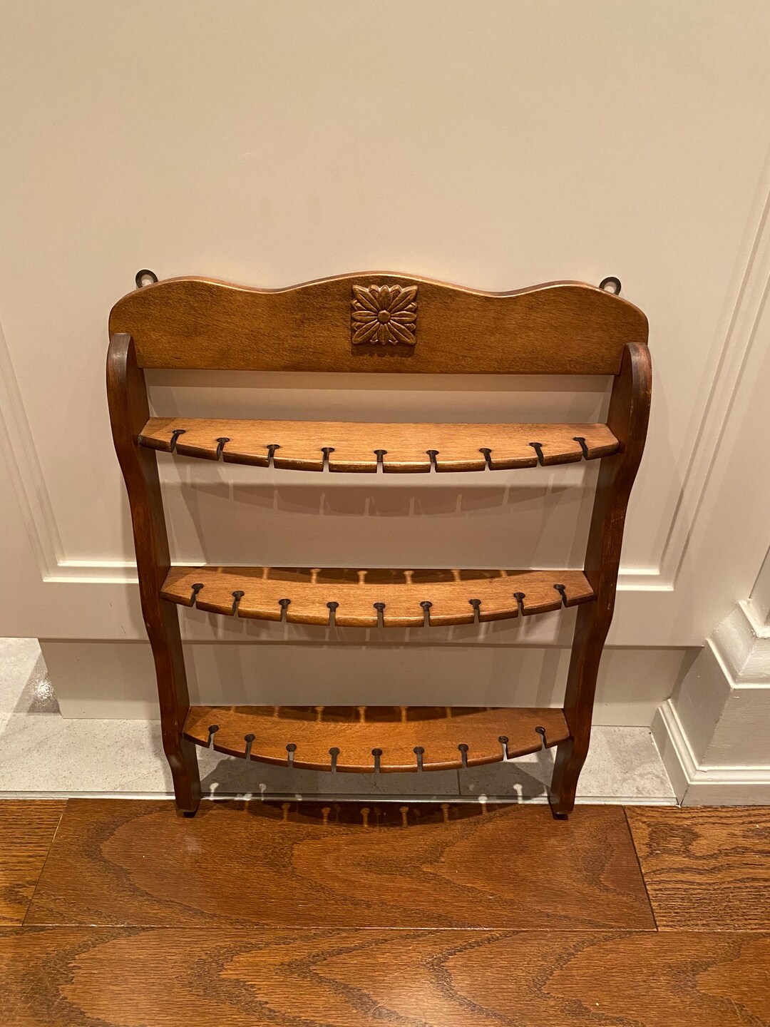 Vintage Wood 27 Spoon Souvenir Display Rack 3 Tier | Vintage Wood Spoon ...