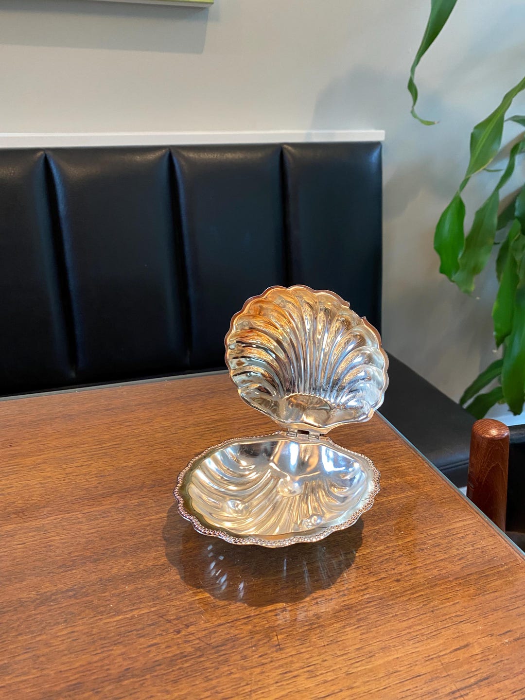 Vintage 5” X 5” Metal Silver Plated Clam Butter Dish / Vintage Metal ...