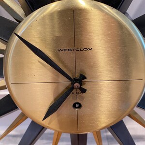 Vintage MCM Mid Century Modern Atomic Starburst Westclox Wall Clock ...