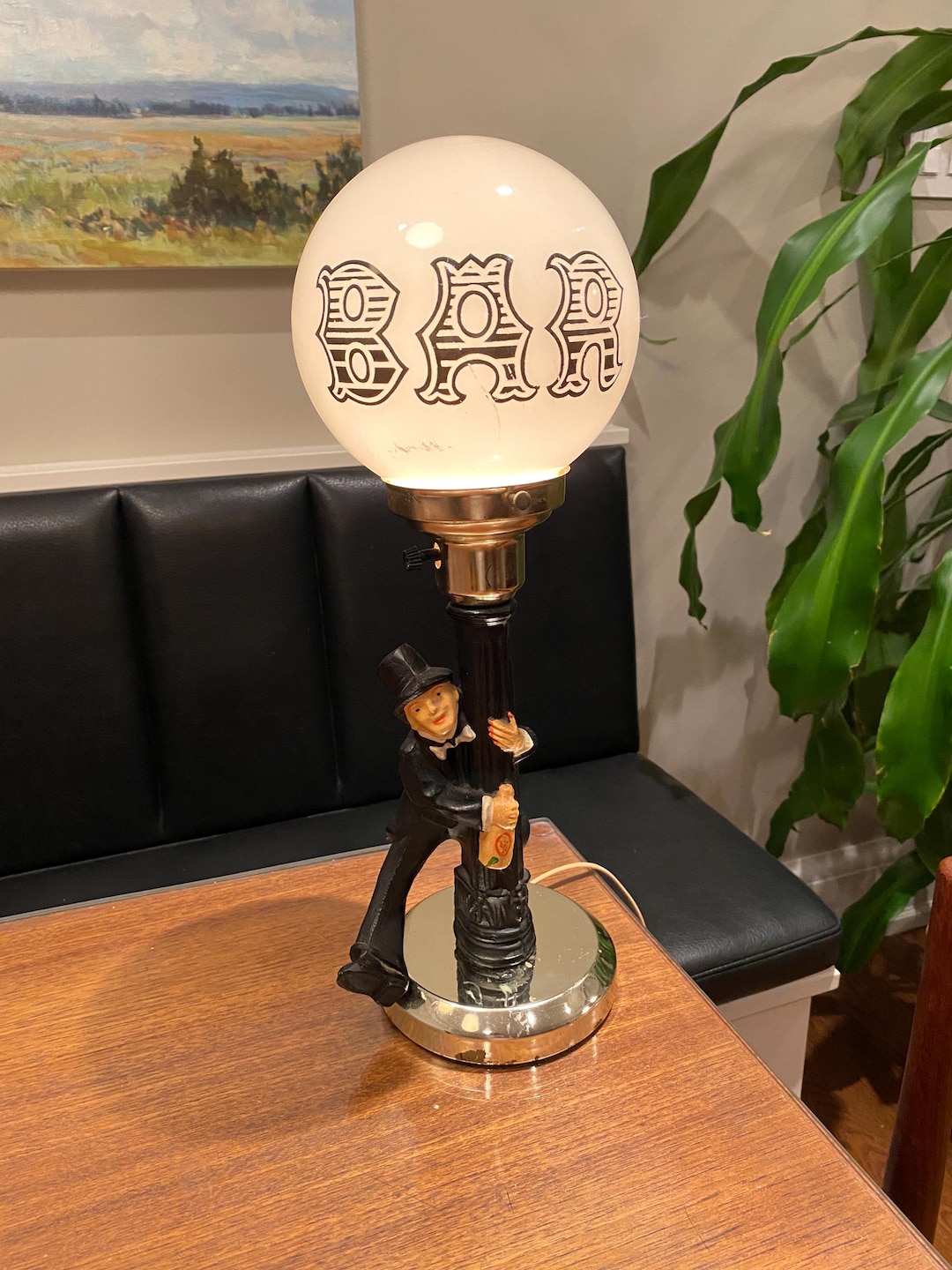 Vintage Cast Iron BAR Light Globe / Vintage Charlie Chaplin Lamp ...