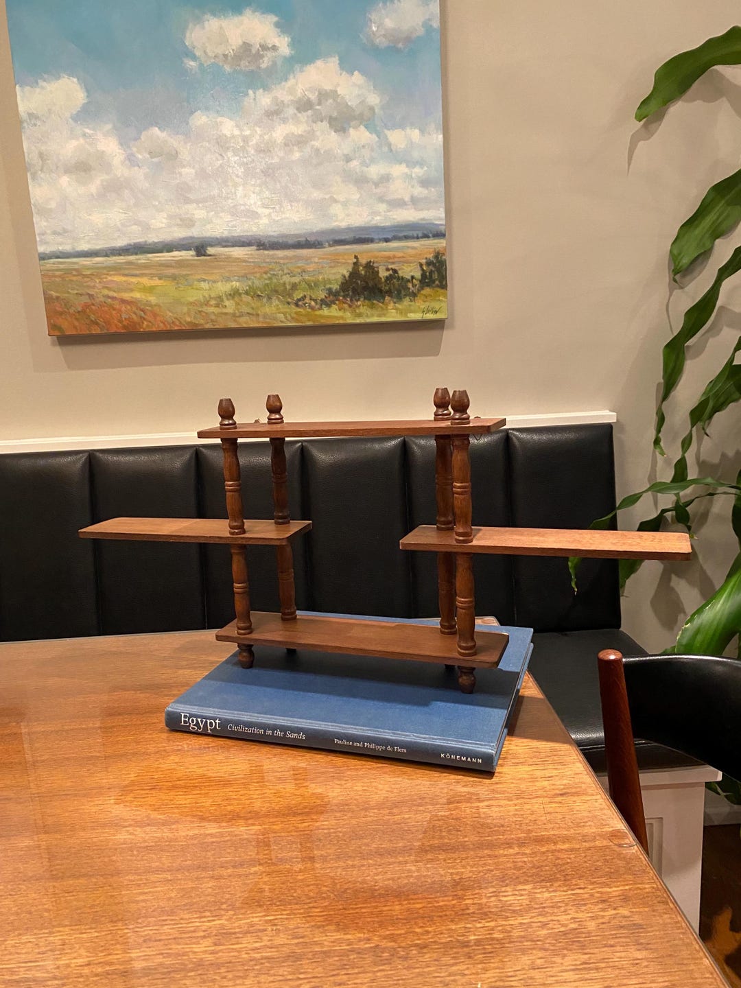 Large MCM Curio Wood Shelf / Vintage Wood Curio Tiered Shelf / Vintage ...