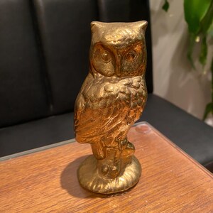 Vintage Heavy 5” Solid Brass Bird Owl Figurine Brass Owl Statue Owl ...
