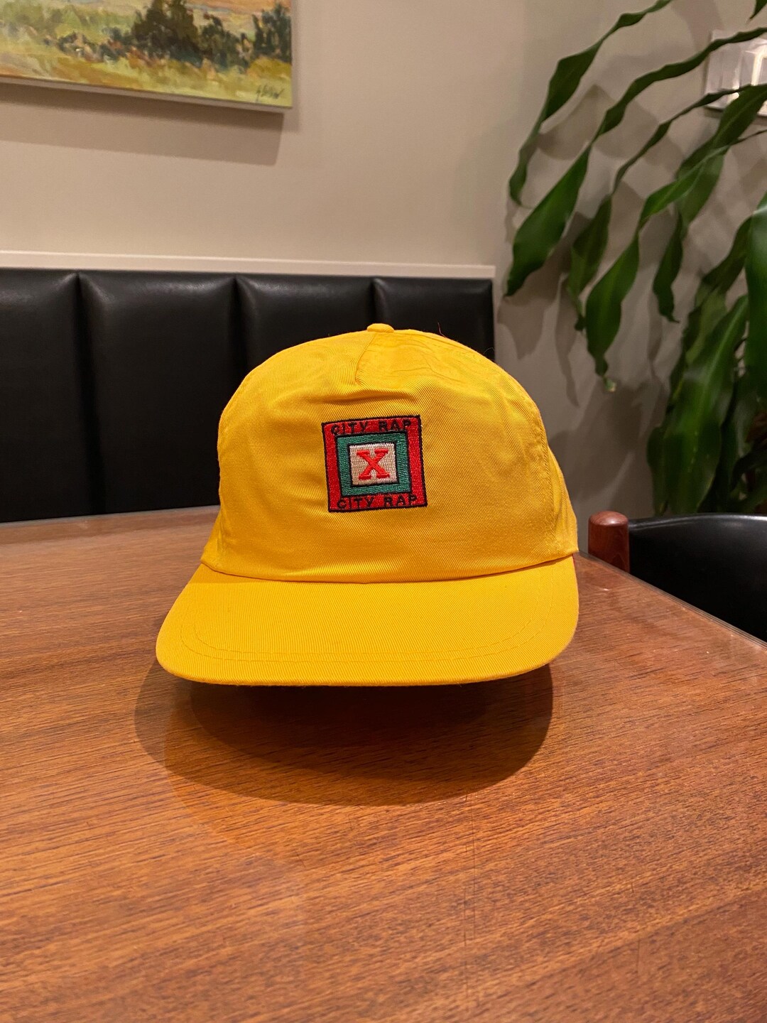 Vintage Yellow City Rap Baseball Hat / Vintage City Rap Baseball Cap ...