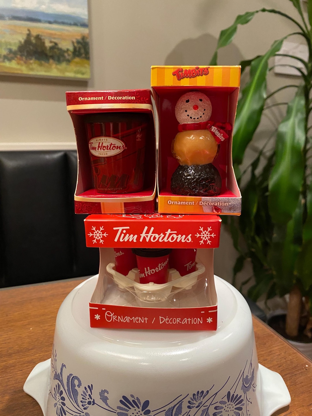 Set of 3 Vintage Tim Hortons Canada Coffee Christmas Ornaments / Set of ...