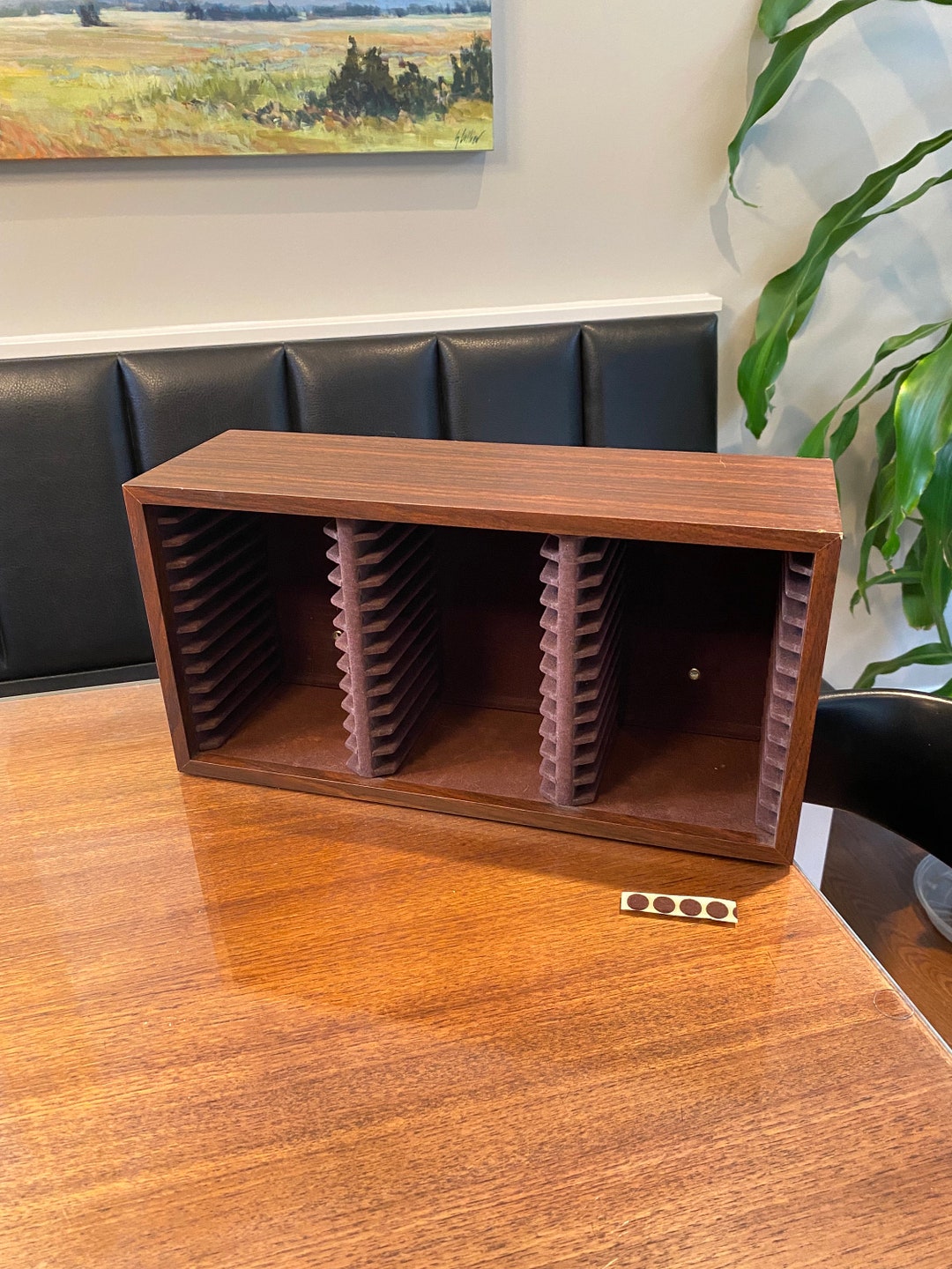 Vintage Faux Wood Grain 36 Slot CD Compact Disc Storage Holder Box ...