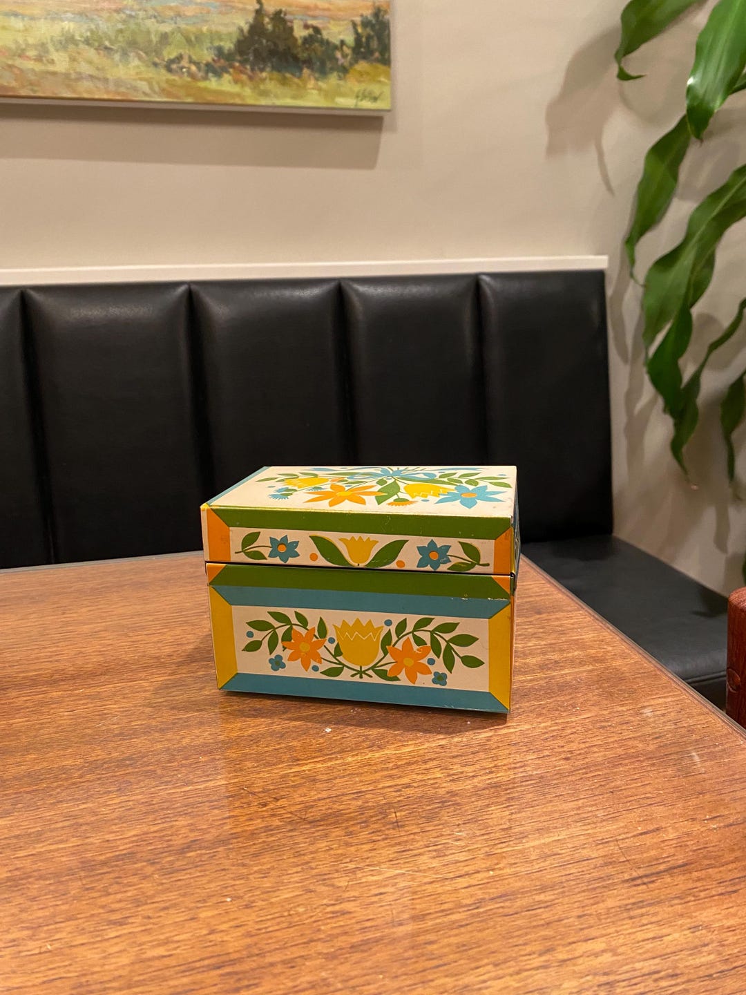 Vintage 1970's Flower Power Flowers Metal Recipe Box - Syndicate Mfg ...