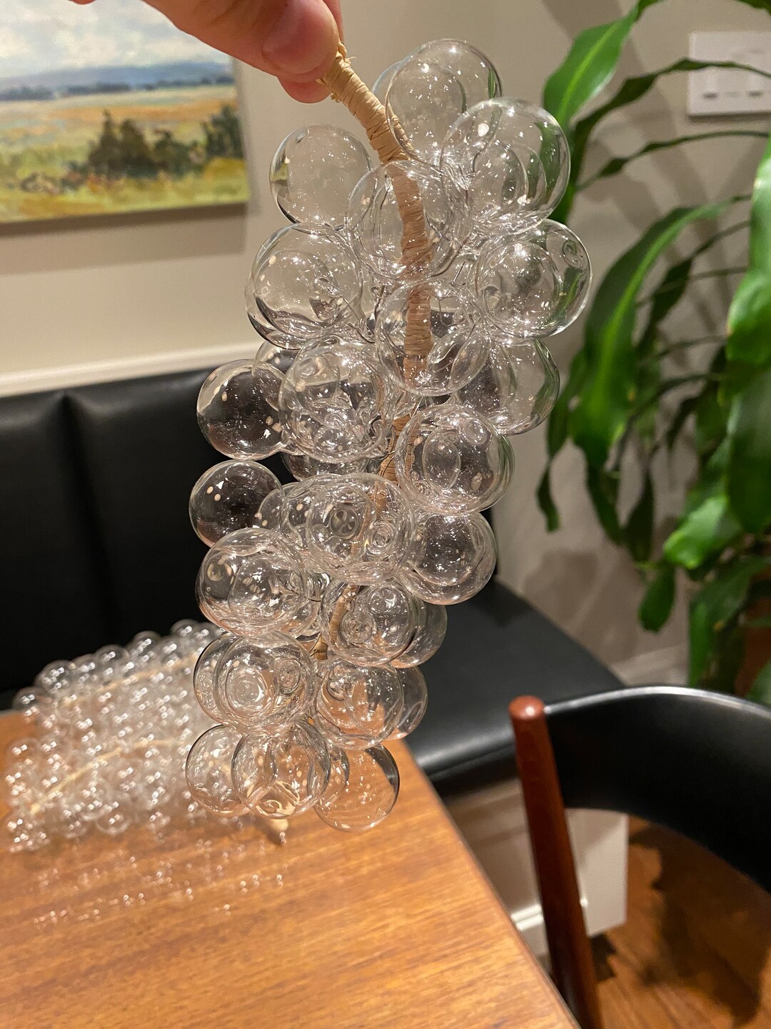 Vintage Glass Blown Grape Cluster X3 / Vintage Clear Glass Grape ...