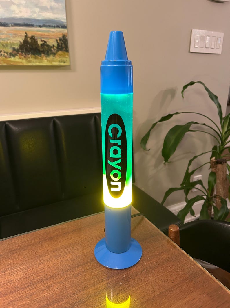 Vintage 17” Crayola Crayon Lava Glitter Blue Motion Lamp 90s Decor ...