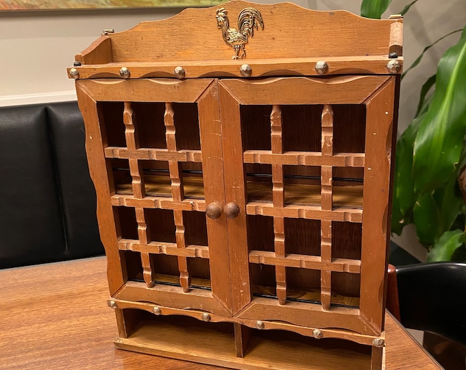 Vintage Wood Spice Cabinet | Vintage Wood Spice Rack | Vintage ...