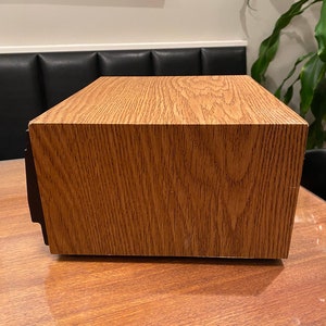 Vintage 40 CD Compact Disc Storage Box Two Drawers Case Faux Wood Grain ...